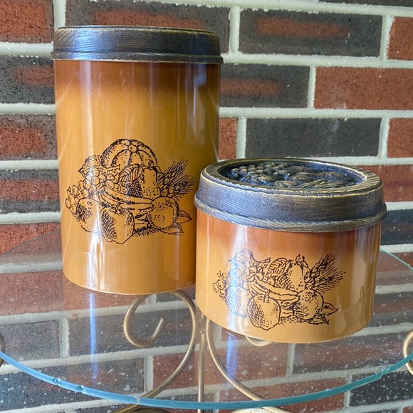 Kitchen | Vintage Cheinco Housewares Canister Set Of 2 With Fruit ...
